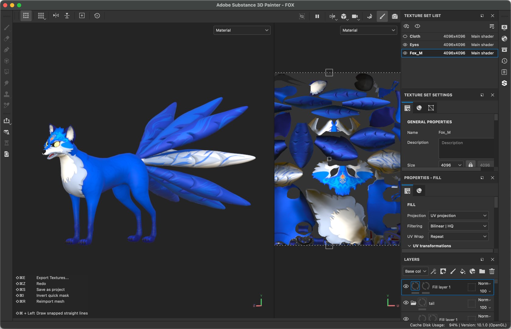 Mystic FOX Azure Kitsune Warrior Fox 3D Model Stylised Cartoon ...