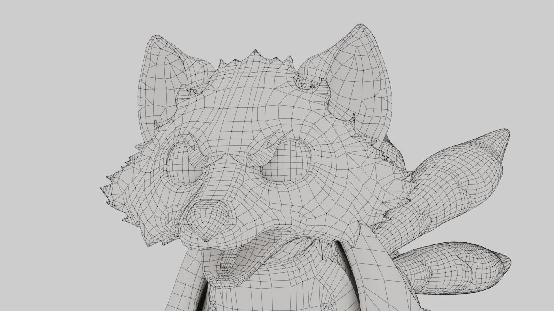 Mystic FOX Azure Kitsune Warrior Fox 3D Model Stylised Cartoon ...