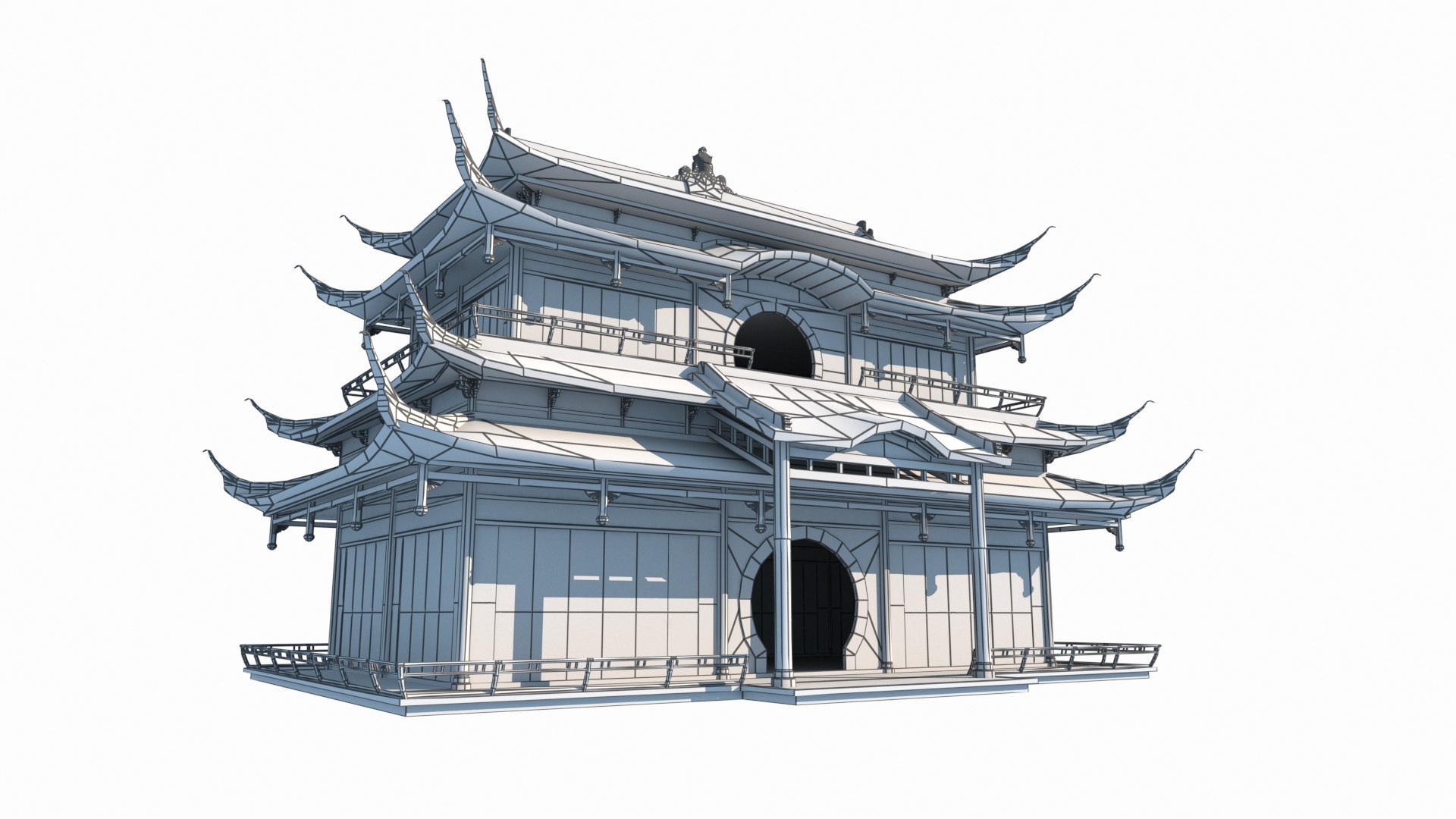 3D The Living Room Of The Great Palace In Ancient Asian Architecture ...