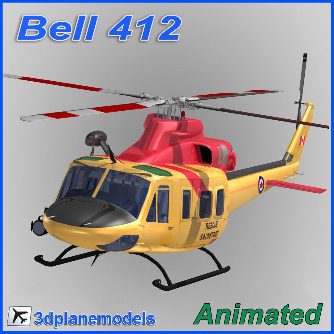 Bell 412 Helicopter Animation Max