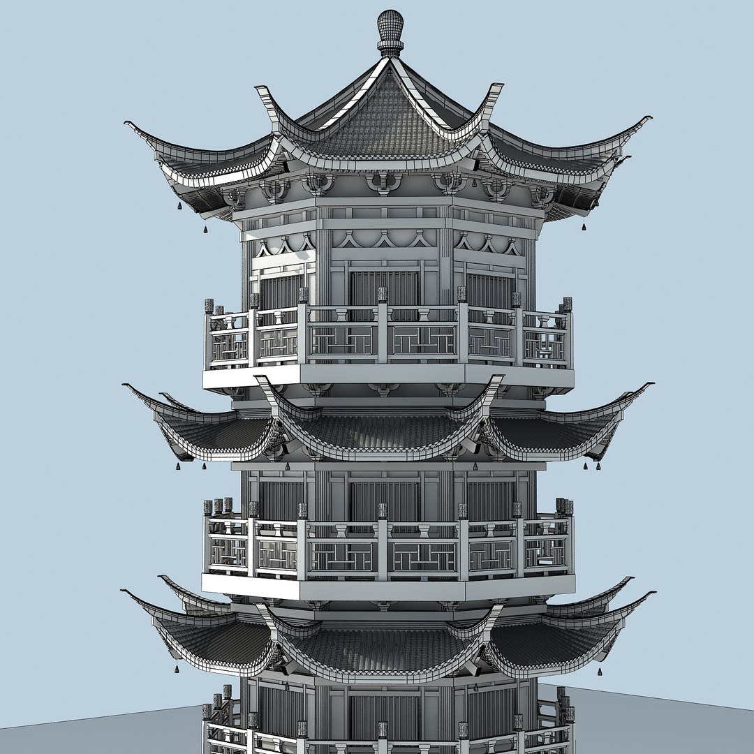 Chinese tower model - TurboSquid 1633075
