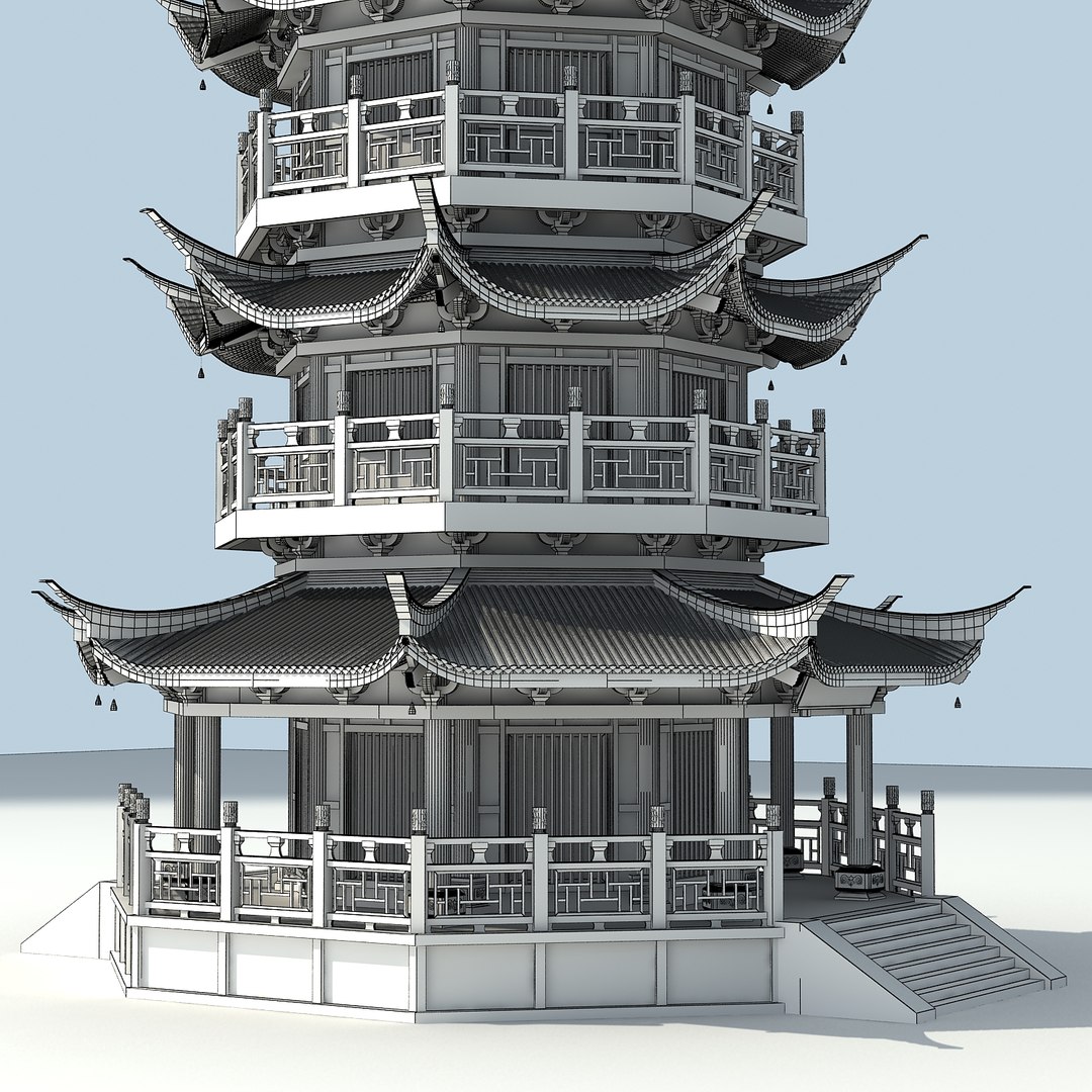 Chinese tower model - TurboSquid 1633075