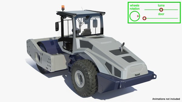 Heavyweight Single Drum Compactor Clean Rigged 3D - TurboSquid 1750101