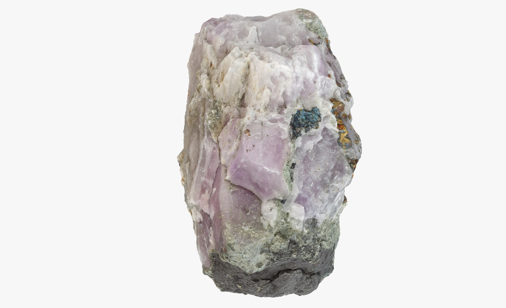3D Model Amethyst With Chalcopyrite - TurboSquid 2065929