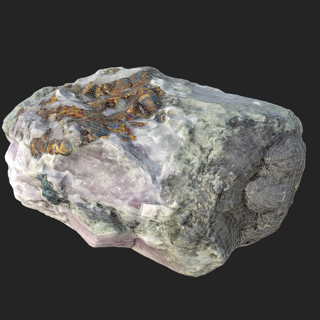 3D Model Amethyst With Chalcopyrite - TurboSquid 2065929