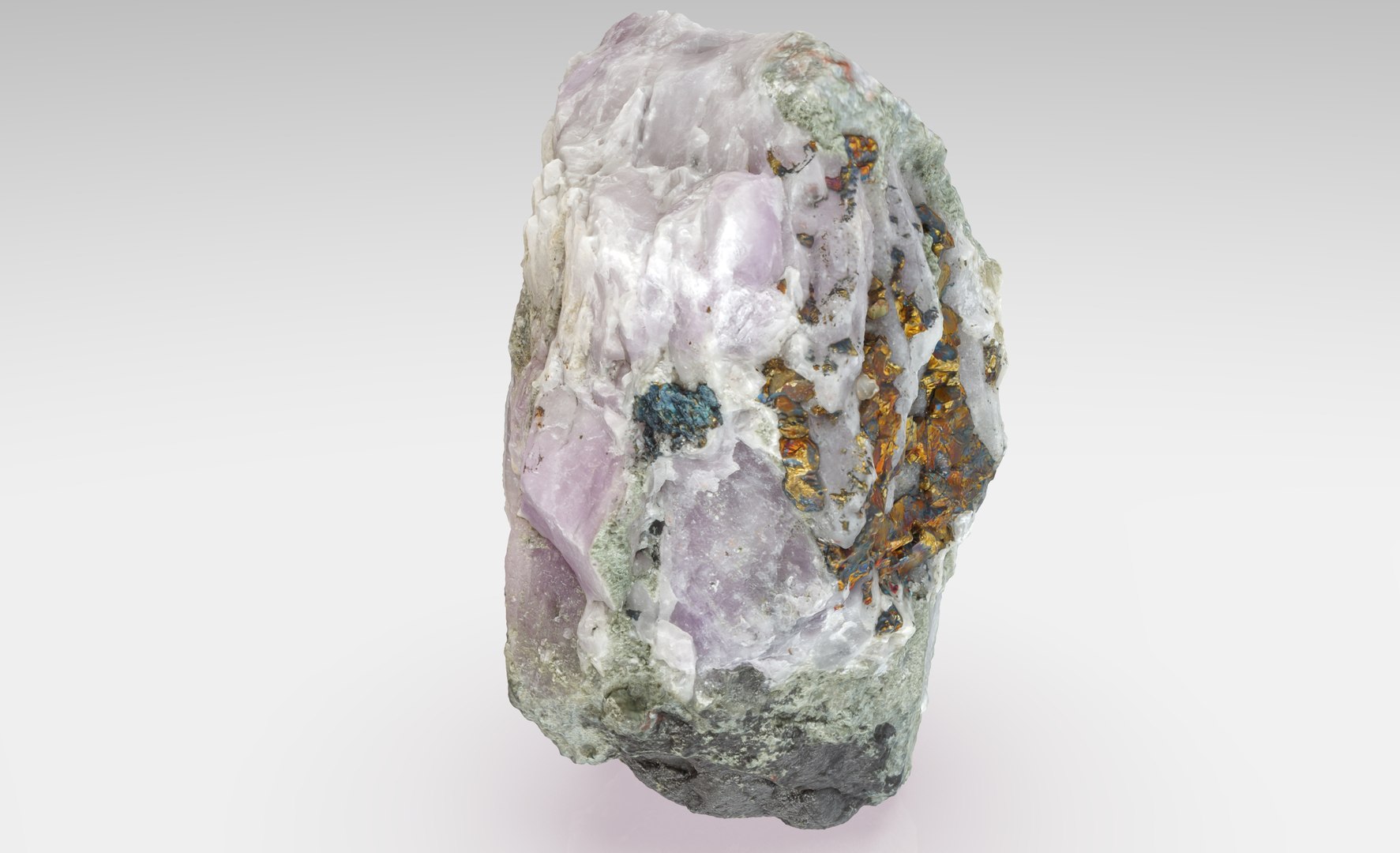 3D Model Amethyst With Chalcopyrite - TurboSquid 2065929