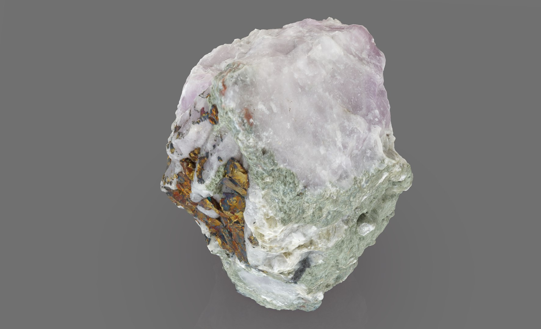 3D Model Amethyst With Chalcopyrite - TurboSquid 2065929