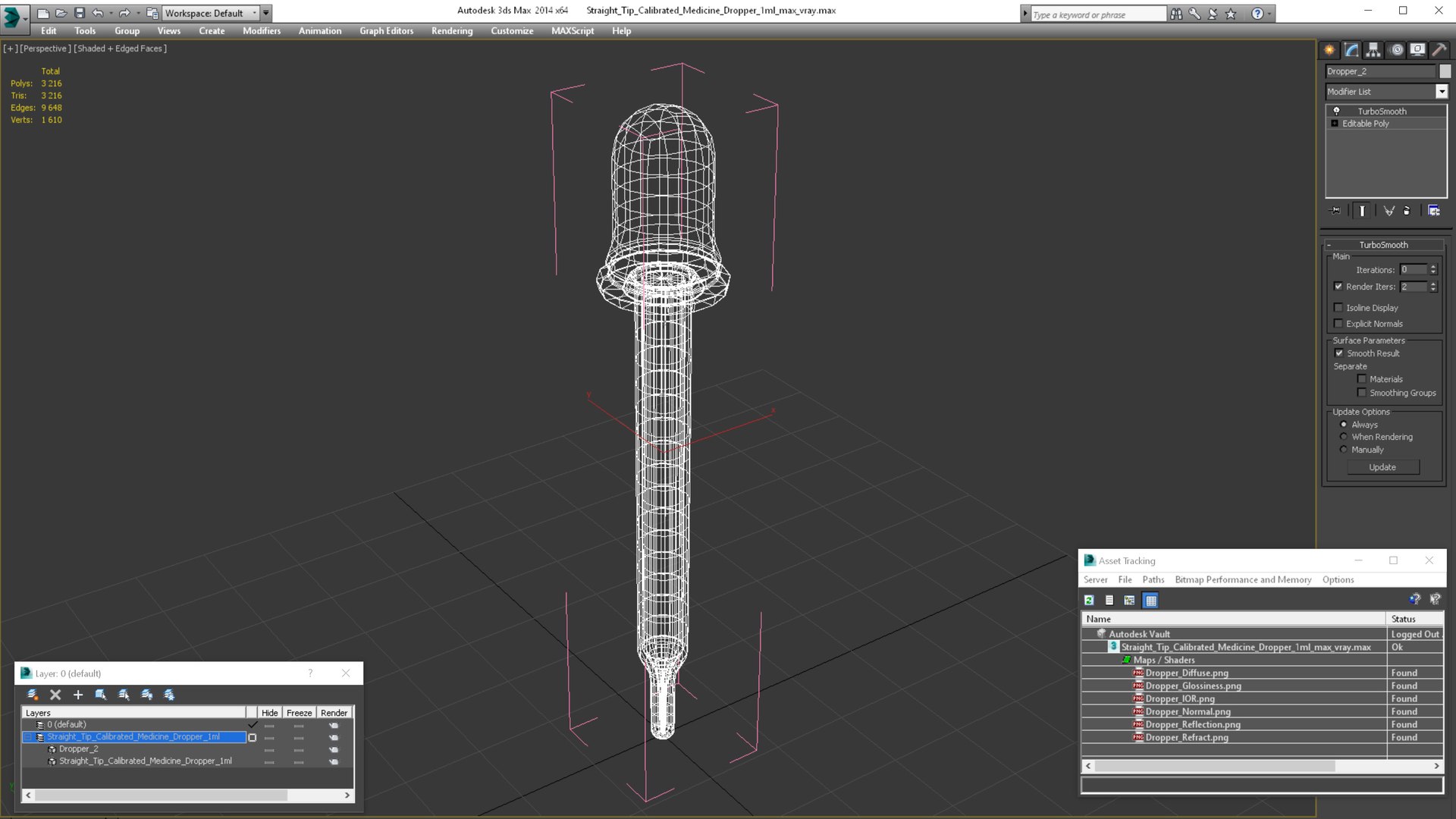 Straight Tip Calibrated Medicine Dropper 1ml 3D model - TurboSquid 1804861