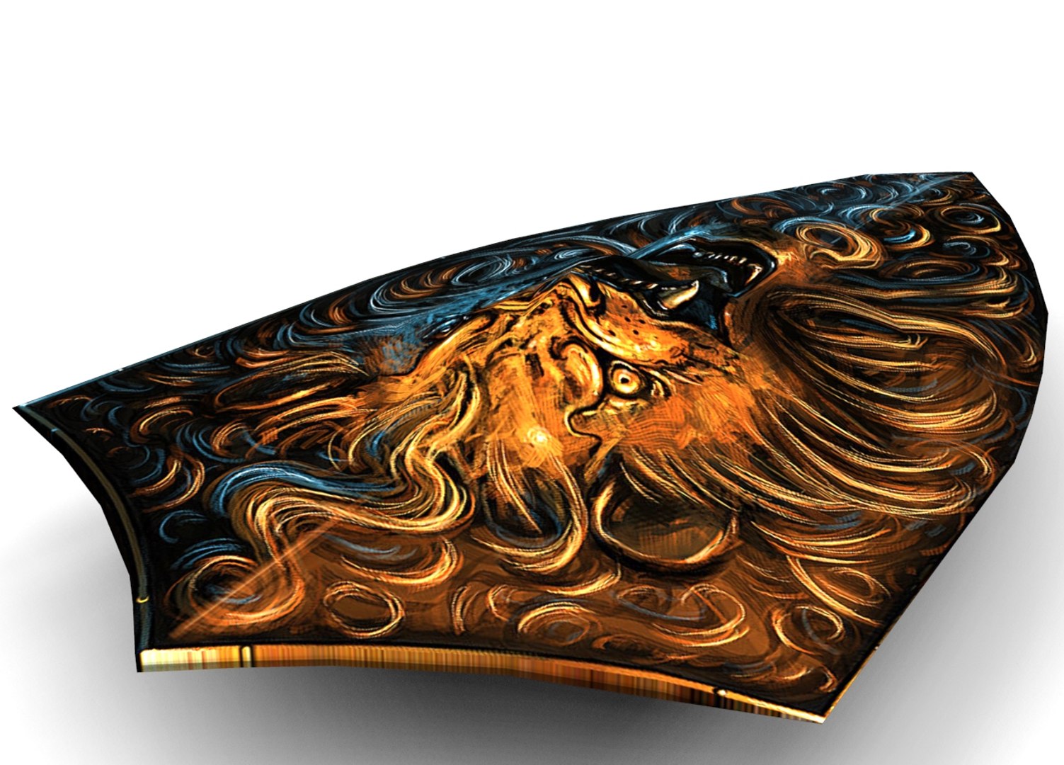 Gold Lion Shield 3d Fbx