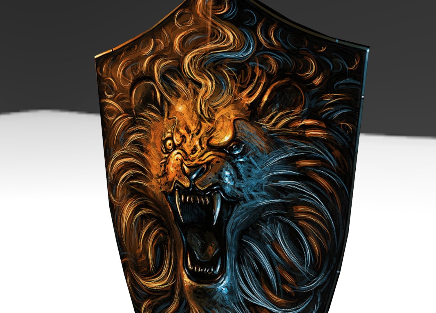 Gold Lion Shield 3d Fbx