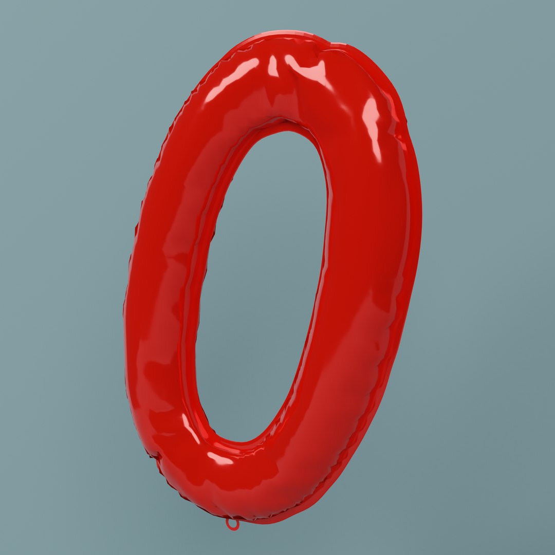 NUMBER 0 BALLOON 3D model - TurboSquid 1809654