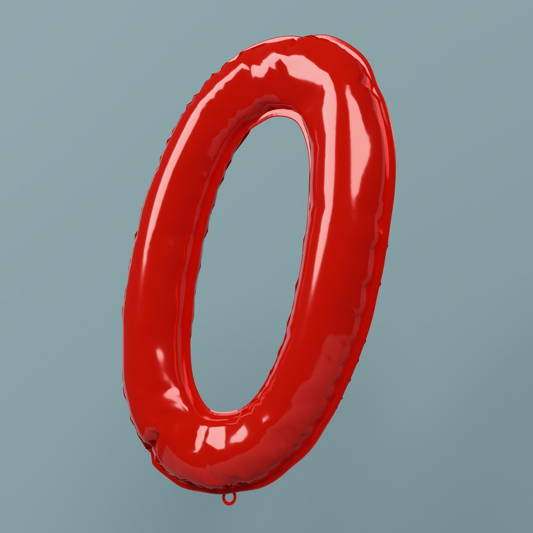 NUMBER 0 BALLOON 3D model - TurboSquid 1809654