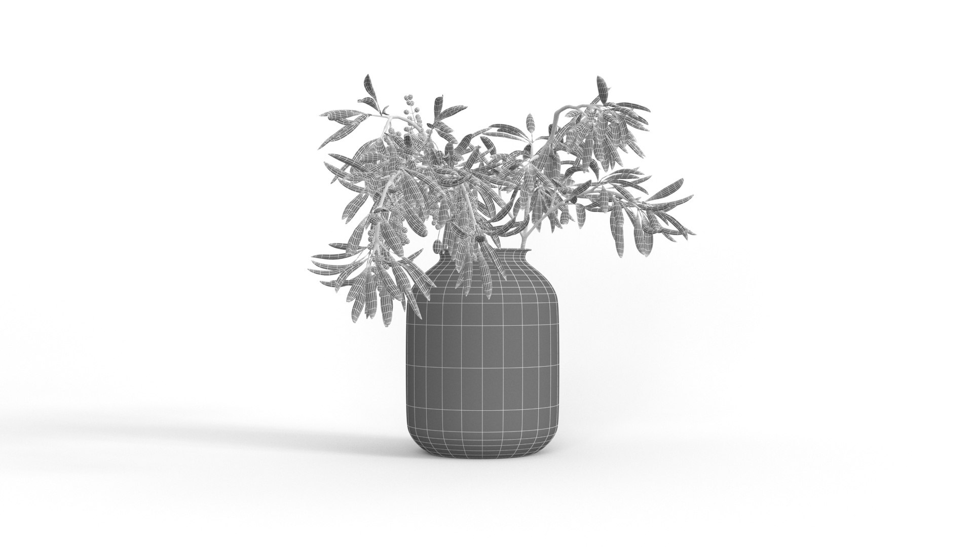 3D Olea Branch In Jar Model - TurboSquid 1819771