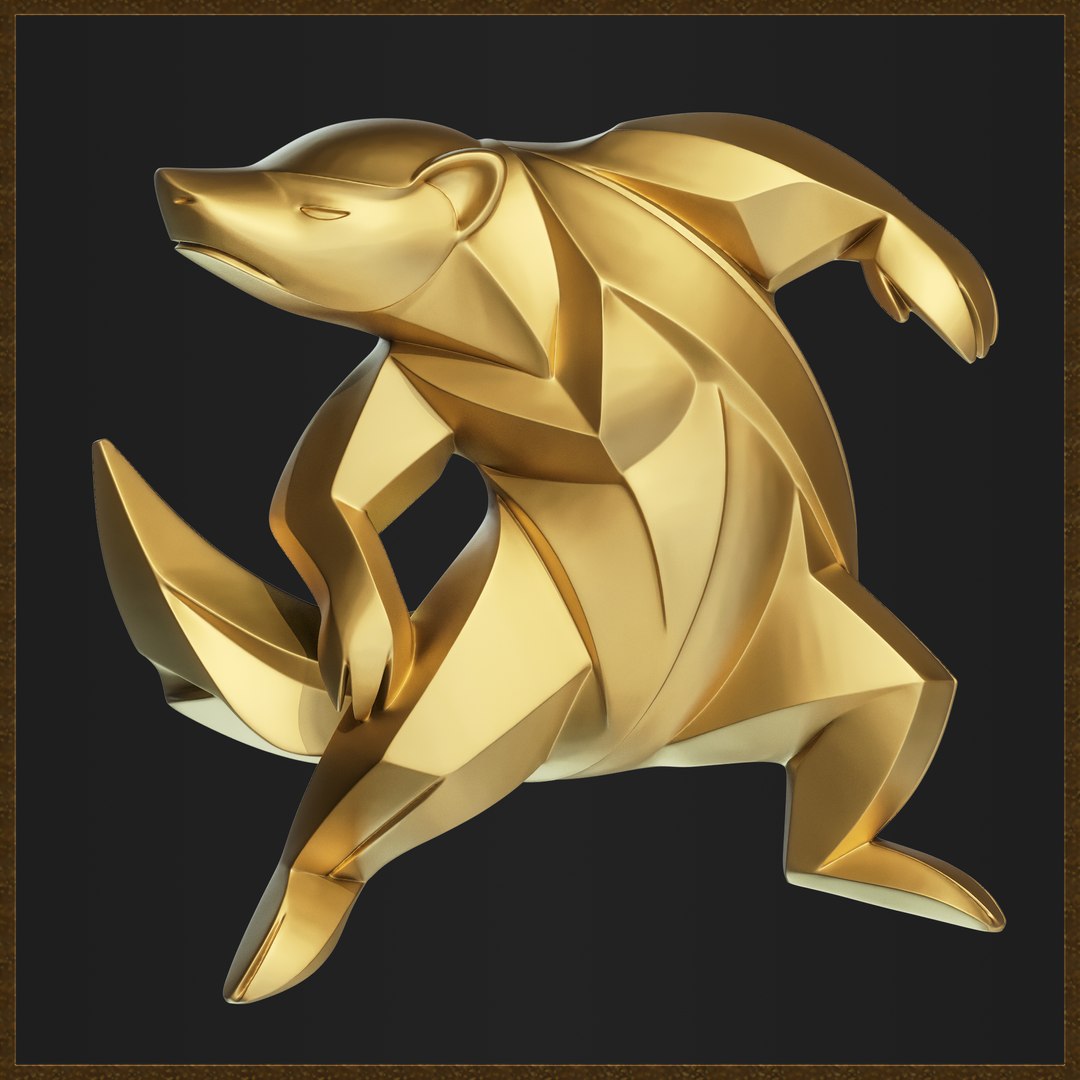 3D Model Modern Honey Badger Geometric Figure - TurboSquid 2431144