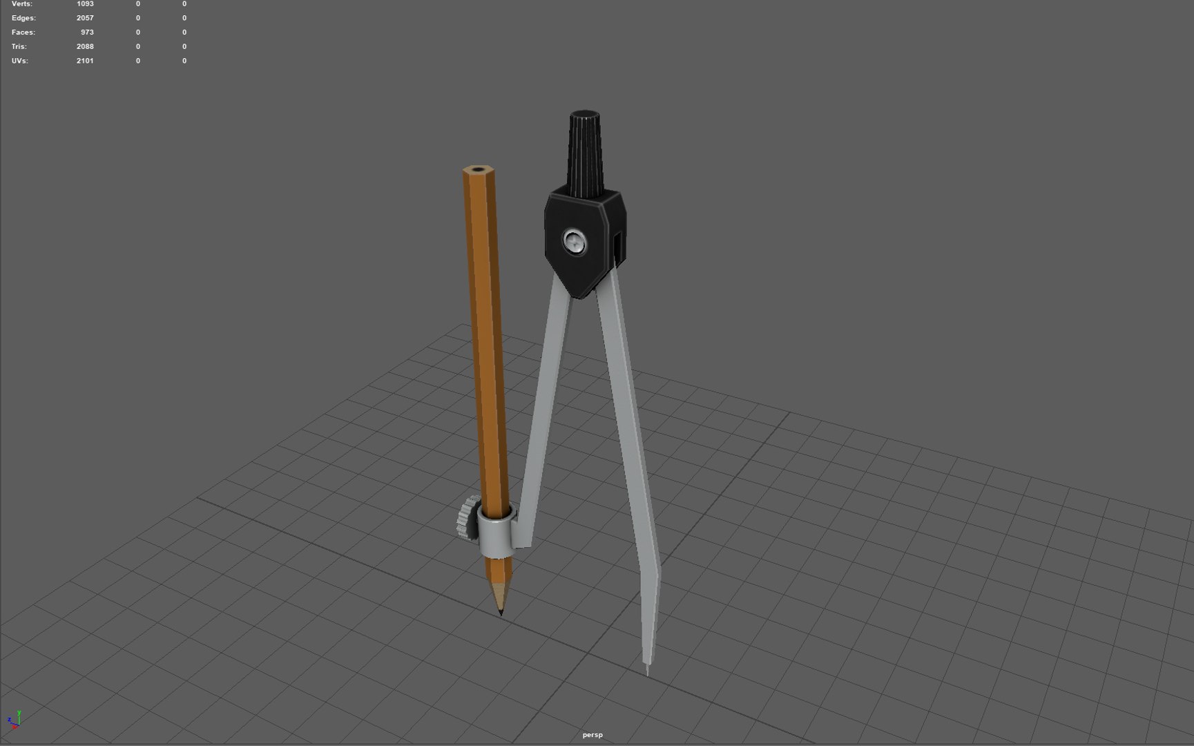 3D Compass Drawing Tool Model - TurboSquid 2151231
