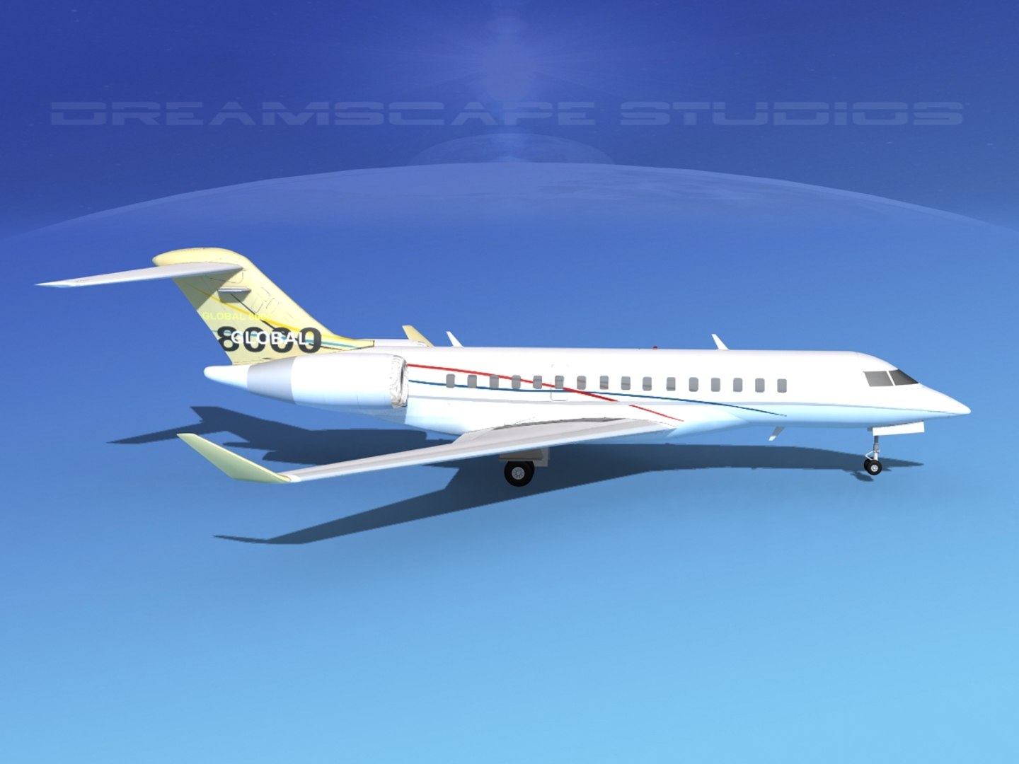 3d Model Global Express Bombardier 8000