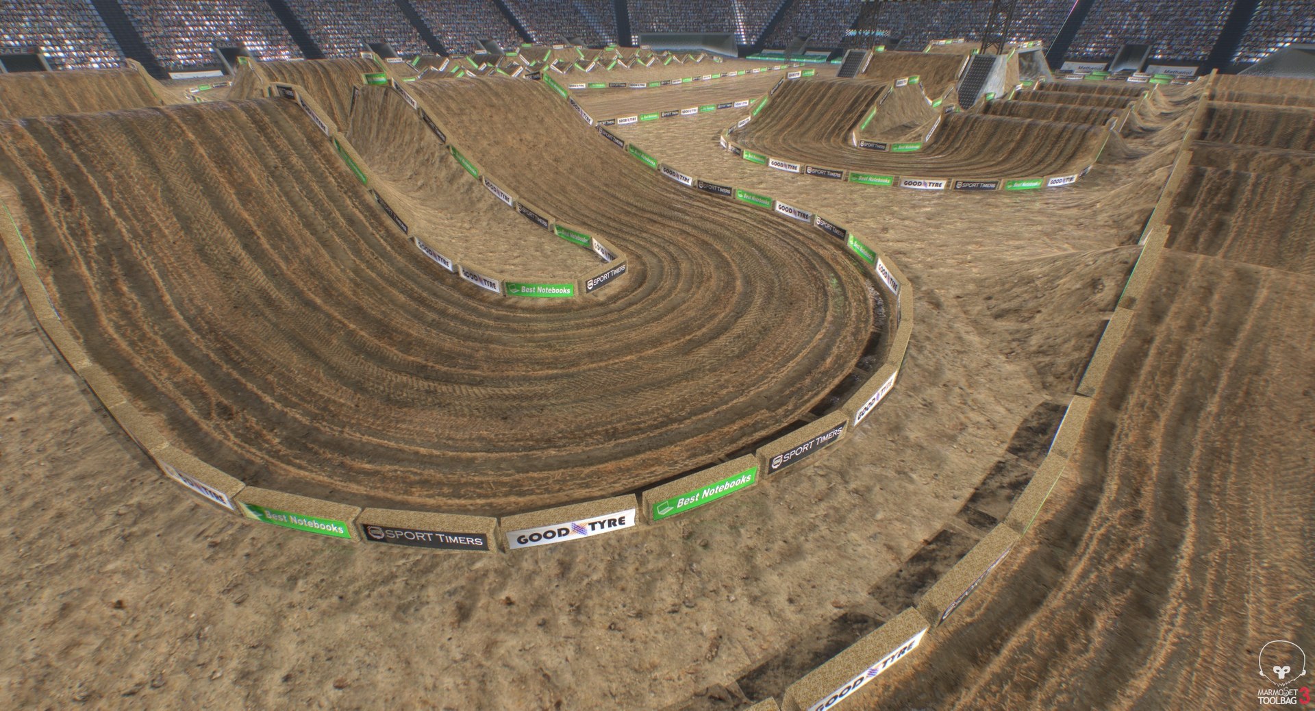 3D Stadium Cross Race Track Model - TurboSquid 1608462