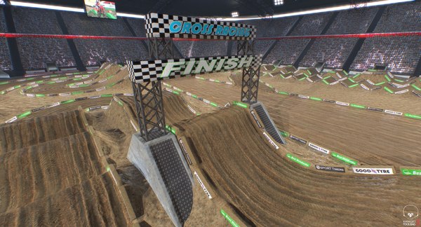 3D stadium cross race track model - TurboSquid 1608462