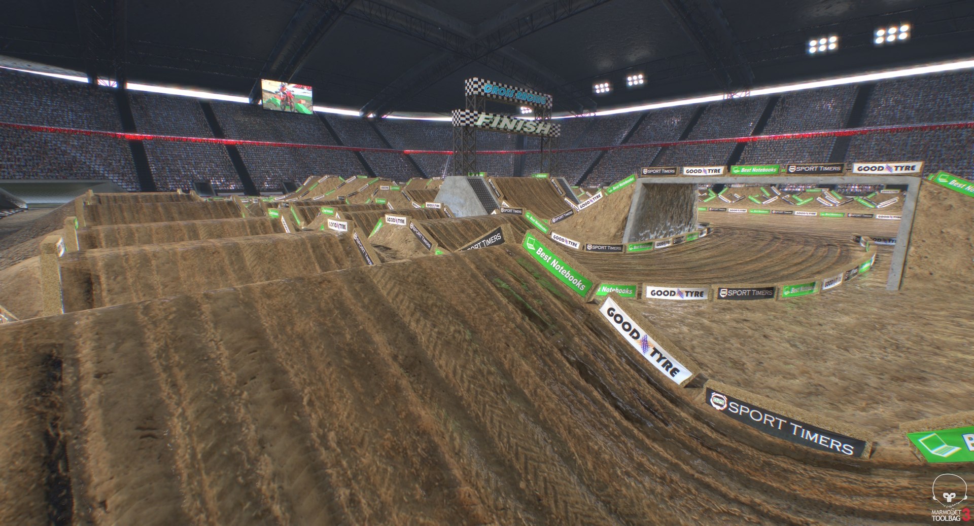 3D Stadium Cross Race Track Model - TurboSquid 1608462