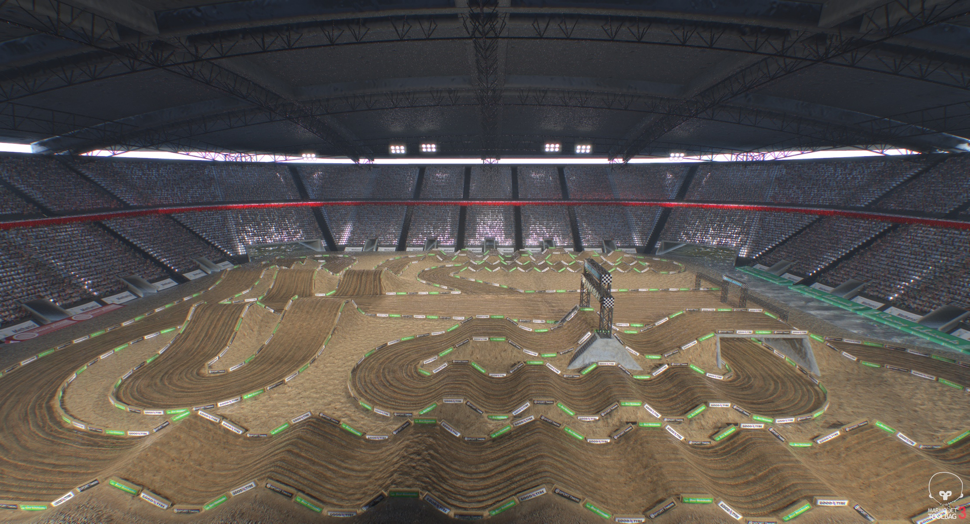 3D Stadium Cross Race Track Model - TurboSquid 1608462