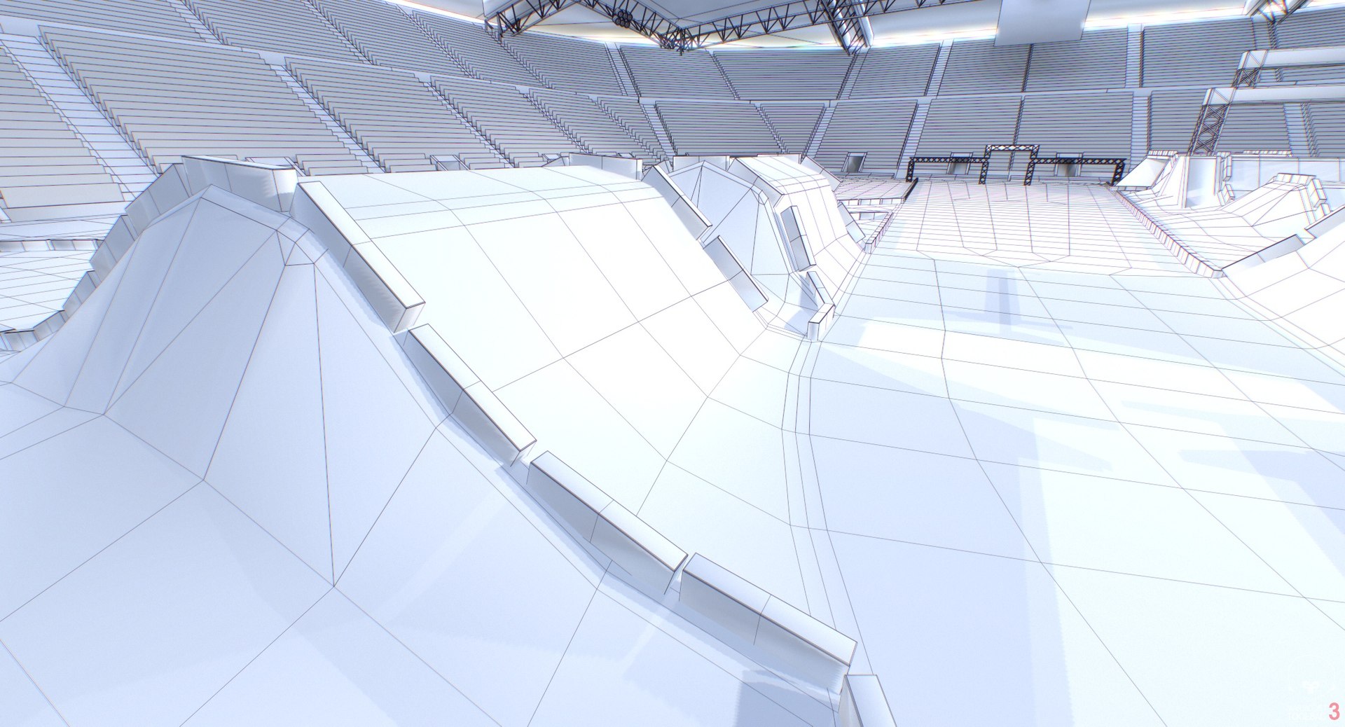 3D Stadium Cross Race Track Model - TurboSquid 1608462