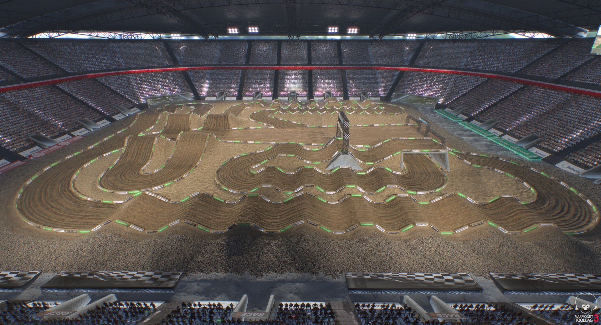 3D stadium cross race track model - TurboSquid 1608462