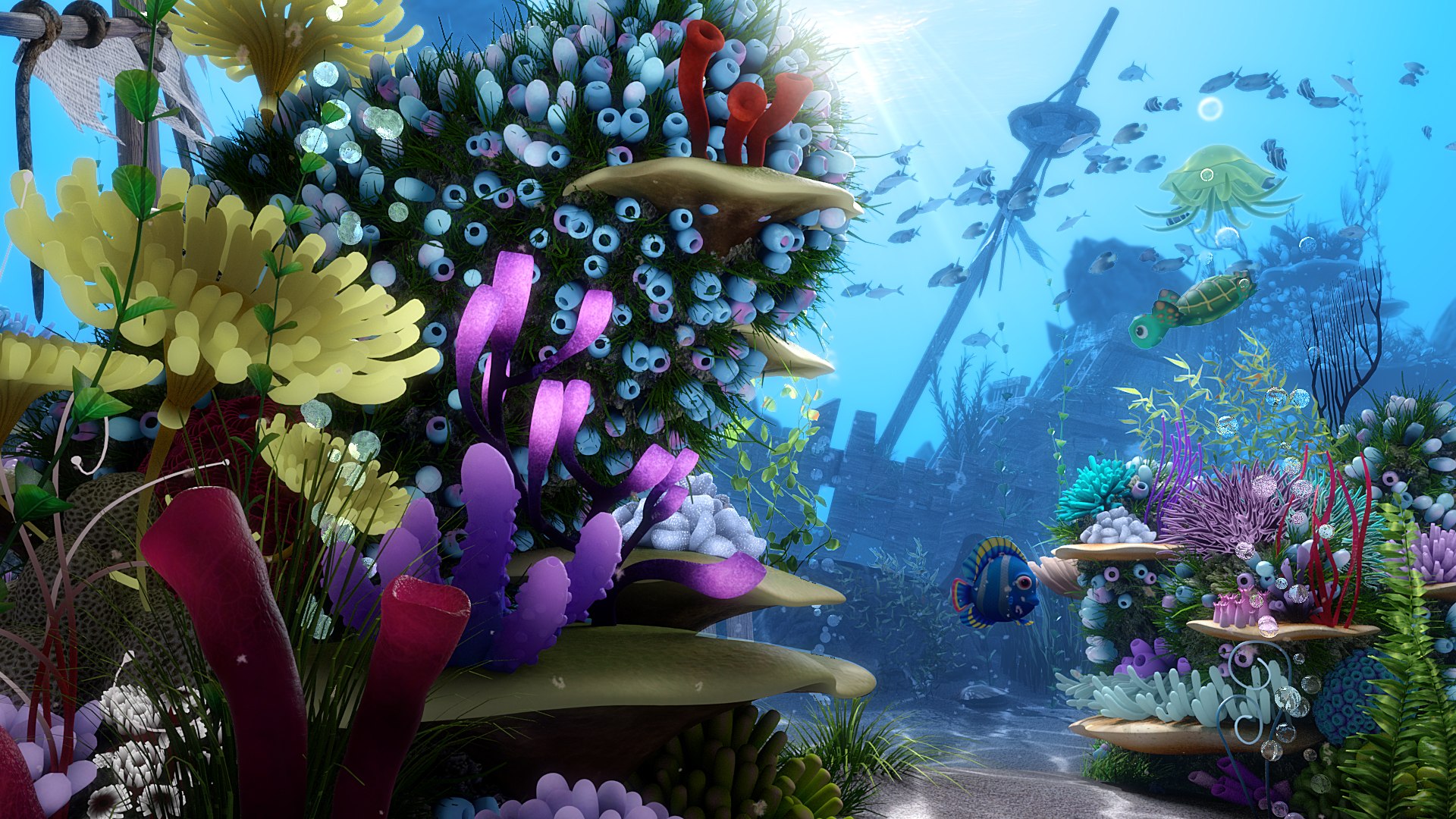 3D Cartoon Underwater Rigged Animation - TurboSquid 1259001