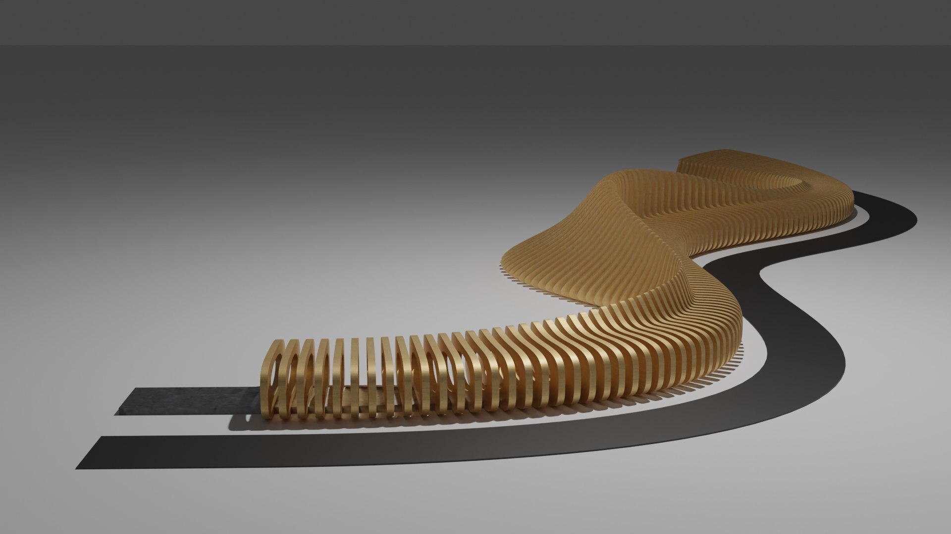 Outdoor Wavy Bench 3D model - TurboSquid 2058404