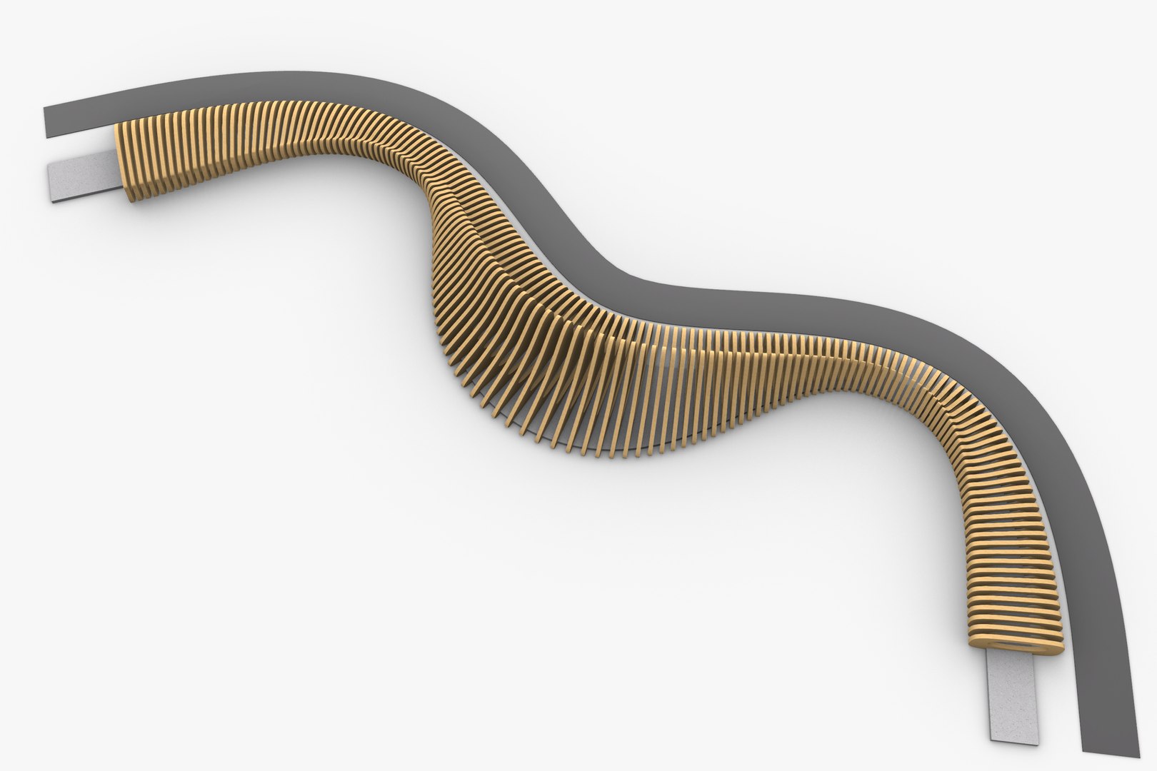 Outdoor Wavy Bench 3D Model - TurboSquid 2058404