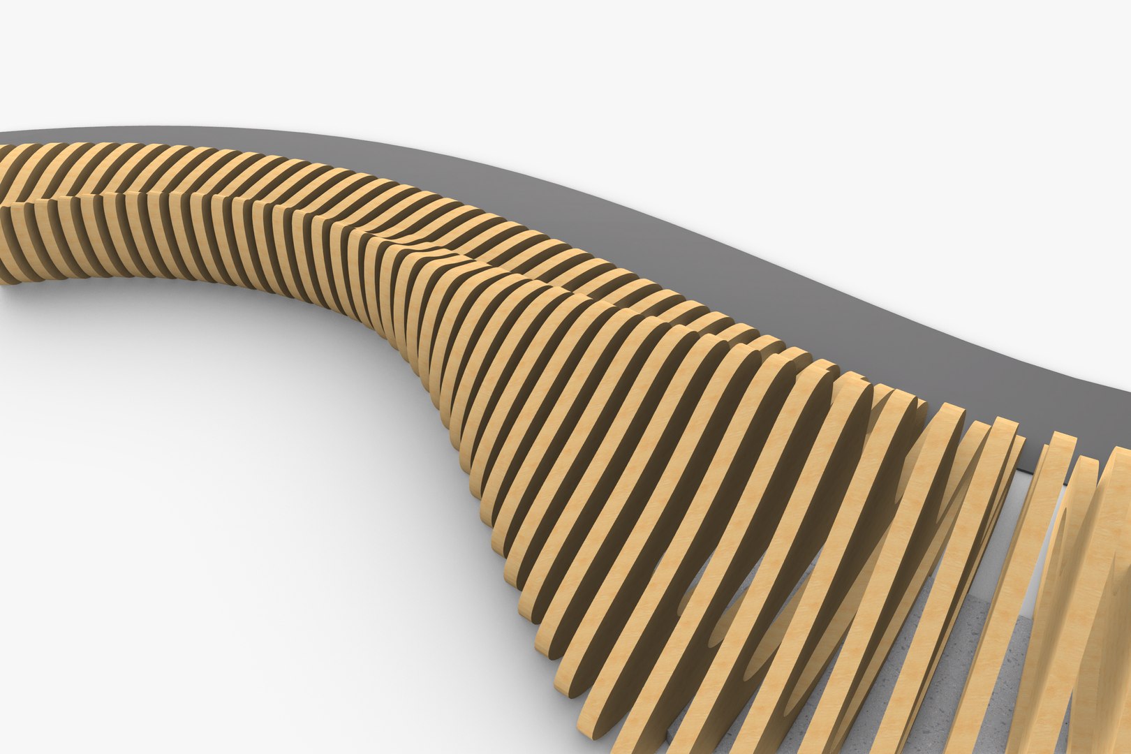 Outdoor Wavy Bench 3D Model - TurboSquid 2058404