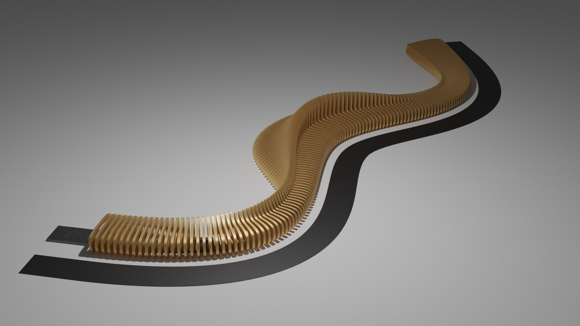 Outdoor Wavy Bench 3D Model - TurboSquid 2058404