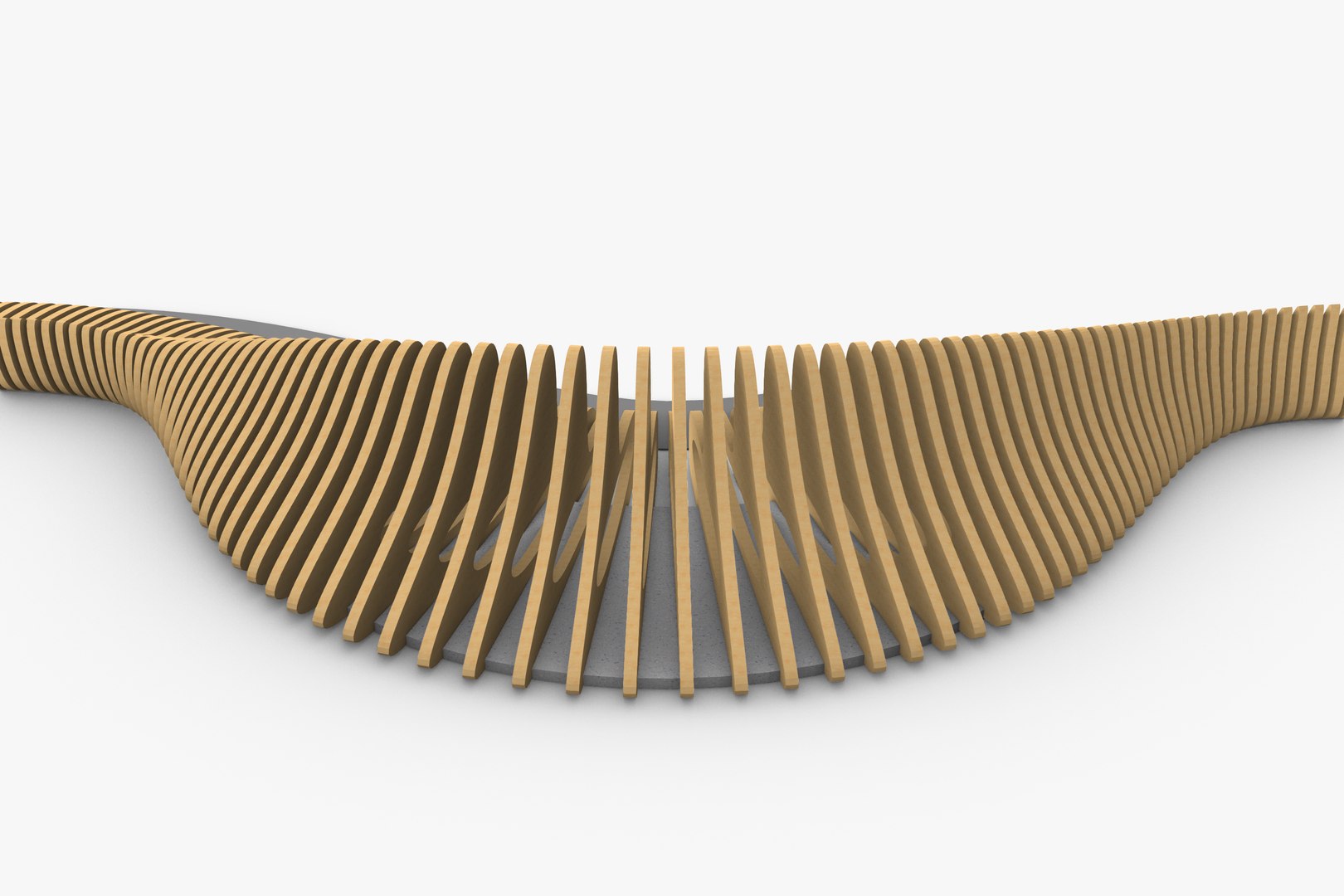 Outdoor Wavy Bench 3D Model - TurboSquid 2058404