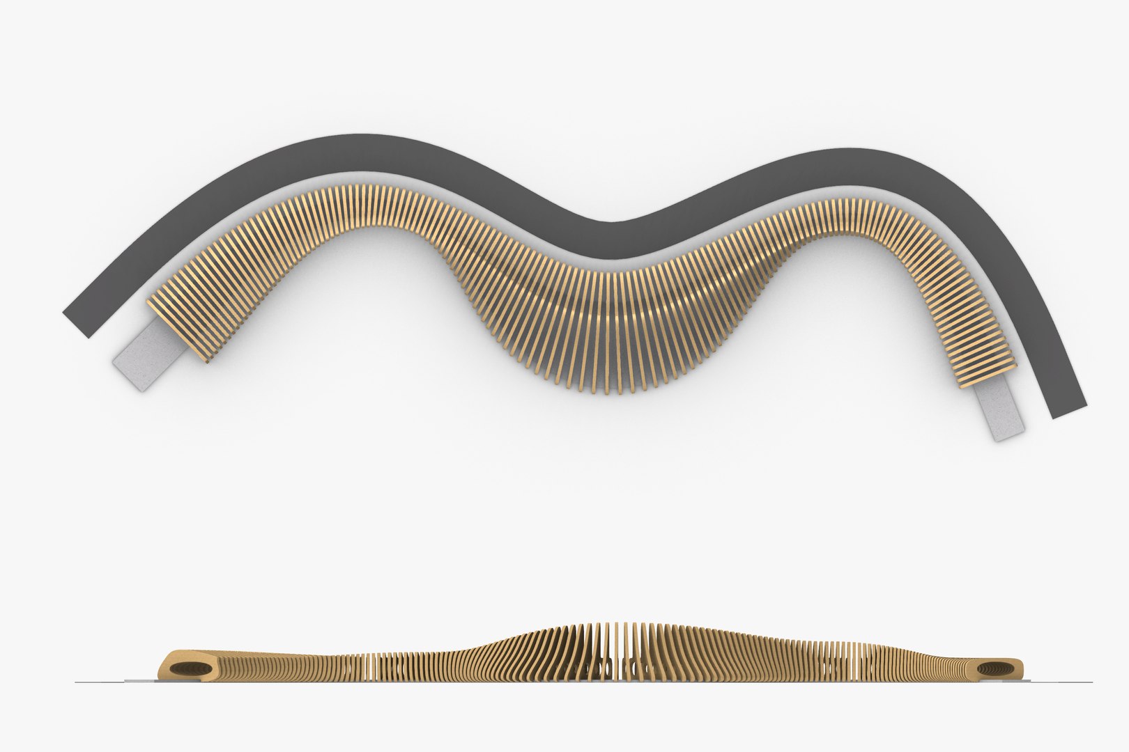 Outdoor Wavy Bench 3D model - TurboSquid 2058404