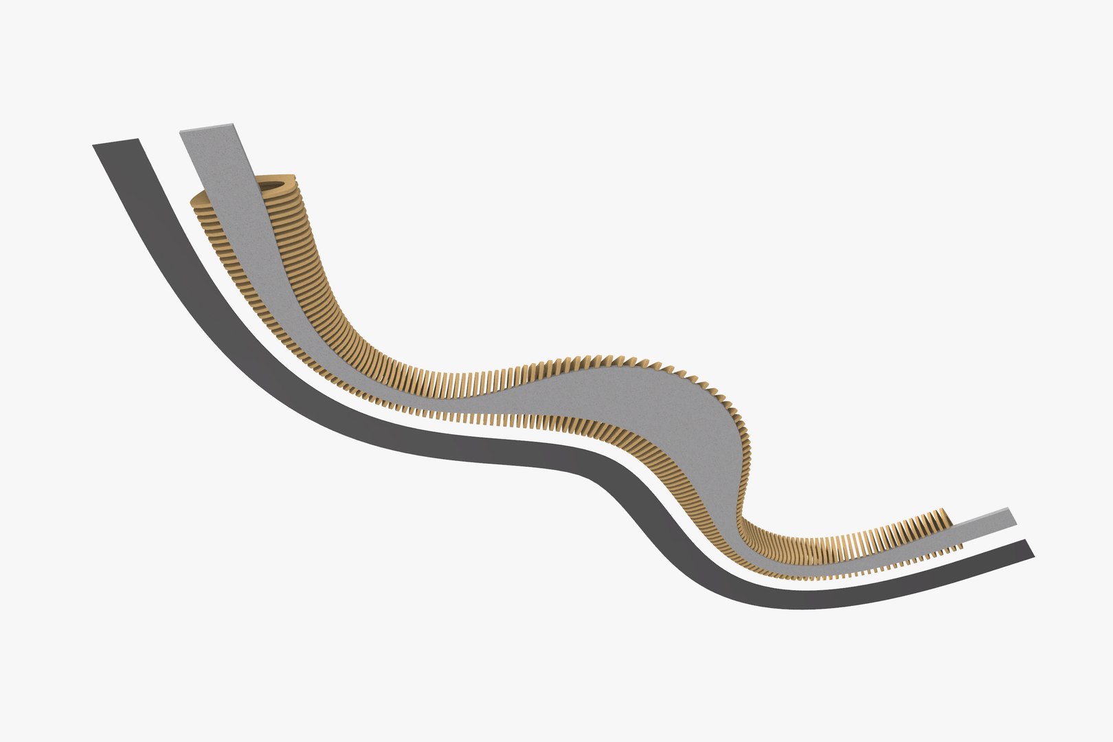 Outdoor Wavy Bench 3D model - TurboSquid 2058404