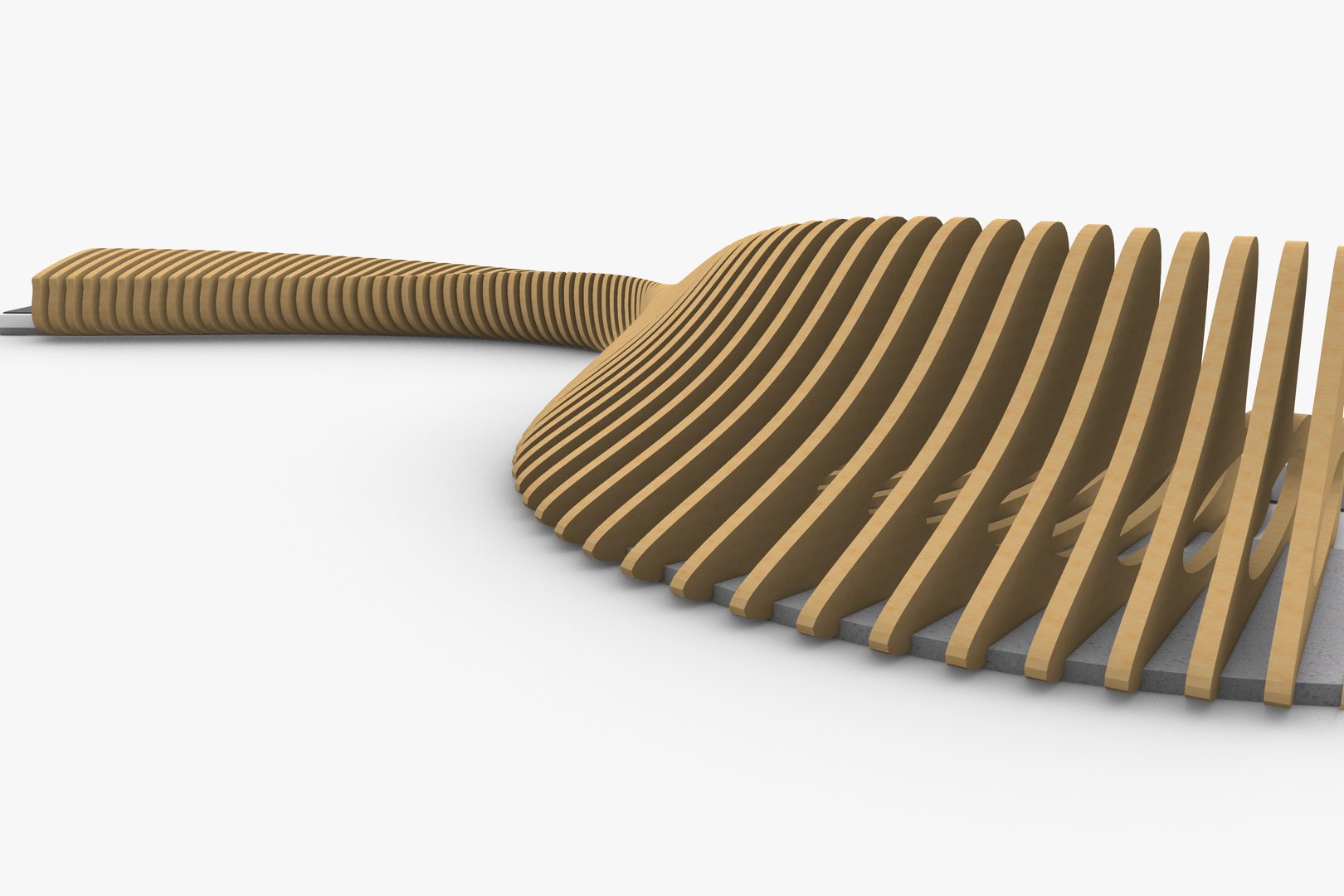 Outdoor Wavy Bench 3D Model - TurboSquid 2058404