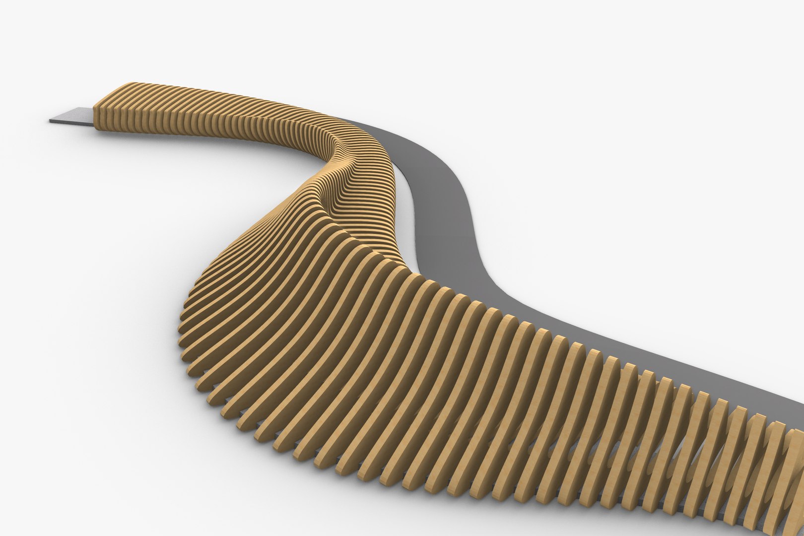 Outdoor Wavy Bench 3D Model - TurboSquid 2058404