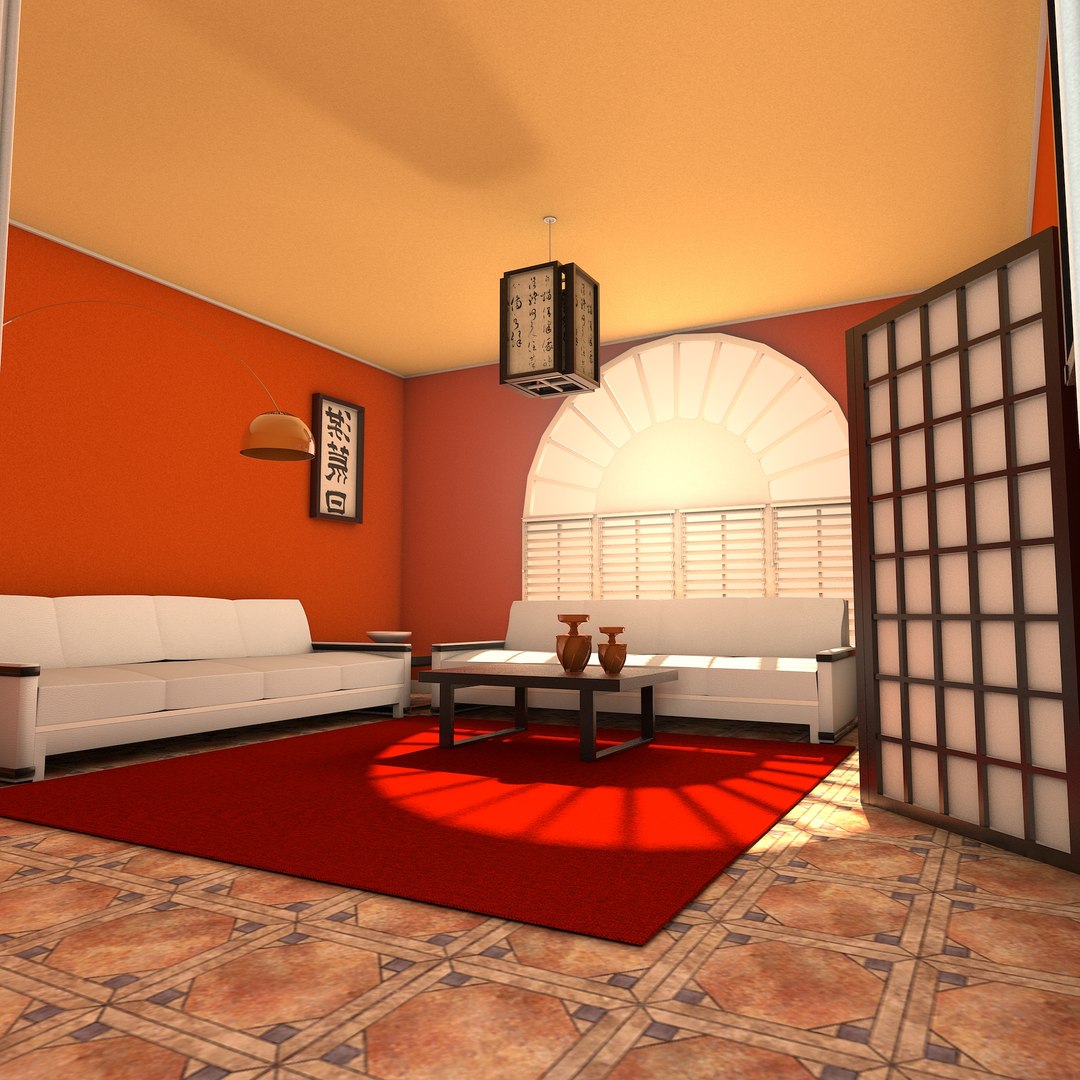3dsmax Living Zen Room