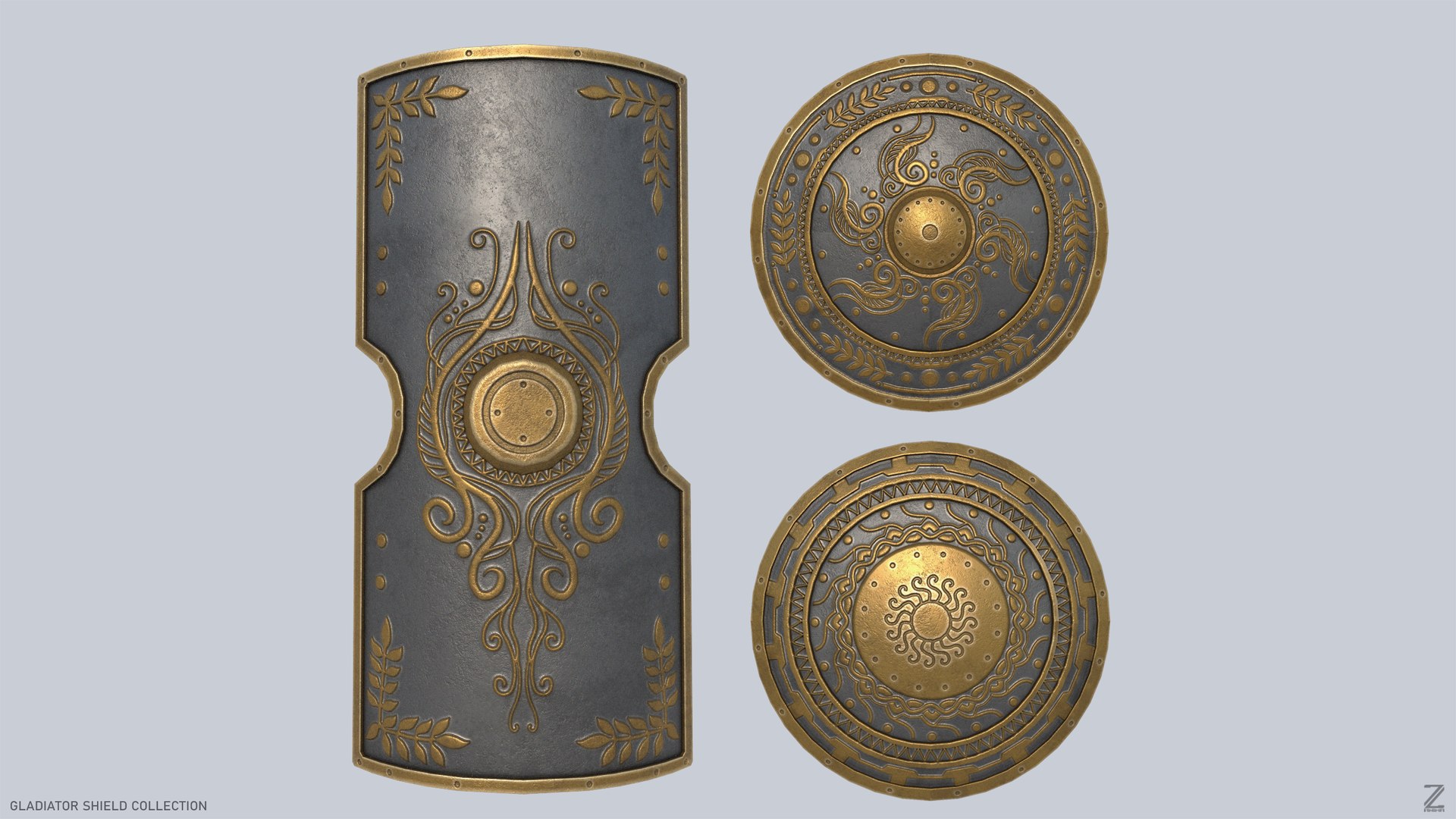 Gladiator Shield Collection 3D Model - TurboSquid 2238664