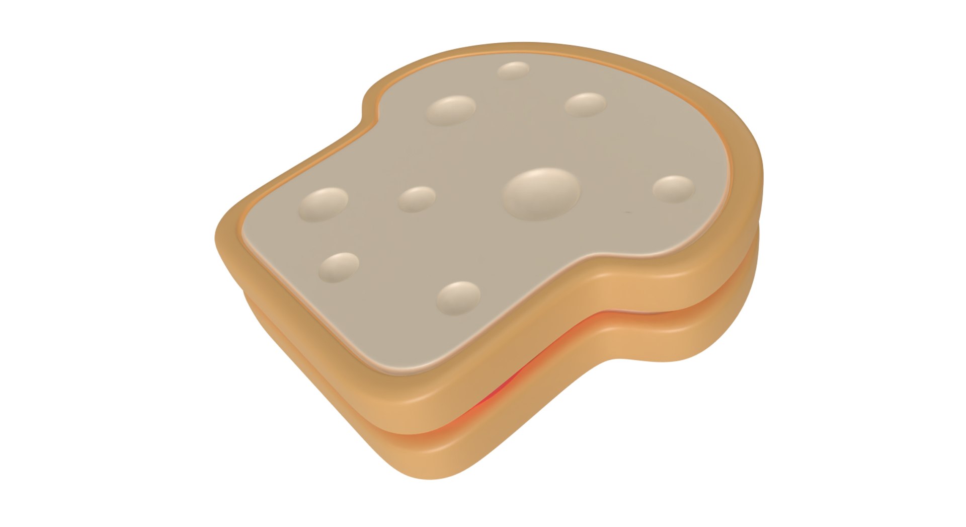 Cartoon White Bread 3D - TurboSquid 1944734