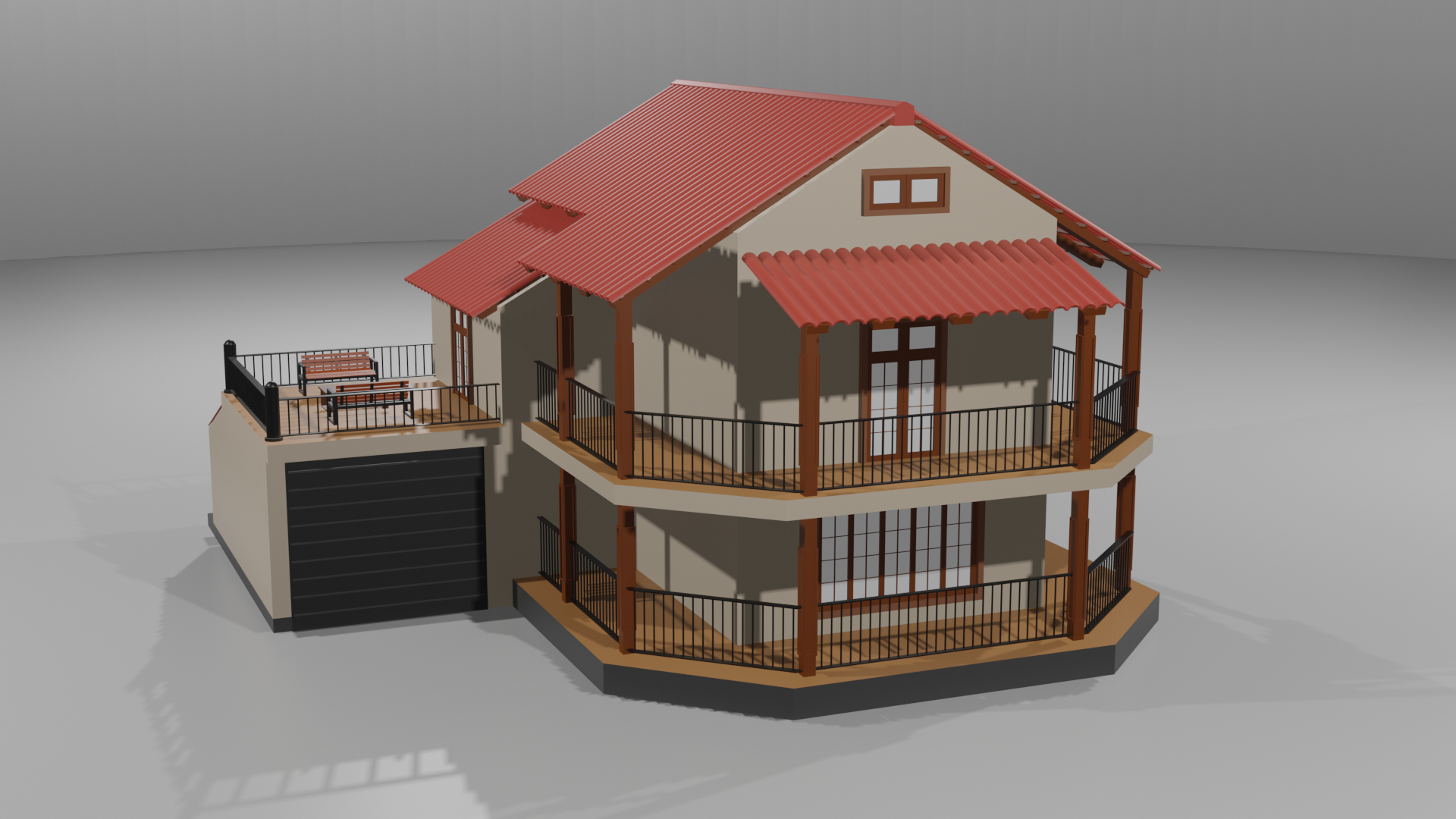 Modern house garden model - TurboSquid 1602708