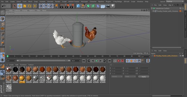 Poultry Feeder with Chickens 3D - TurboSquid 1808604