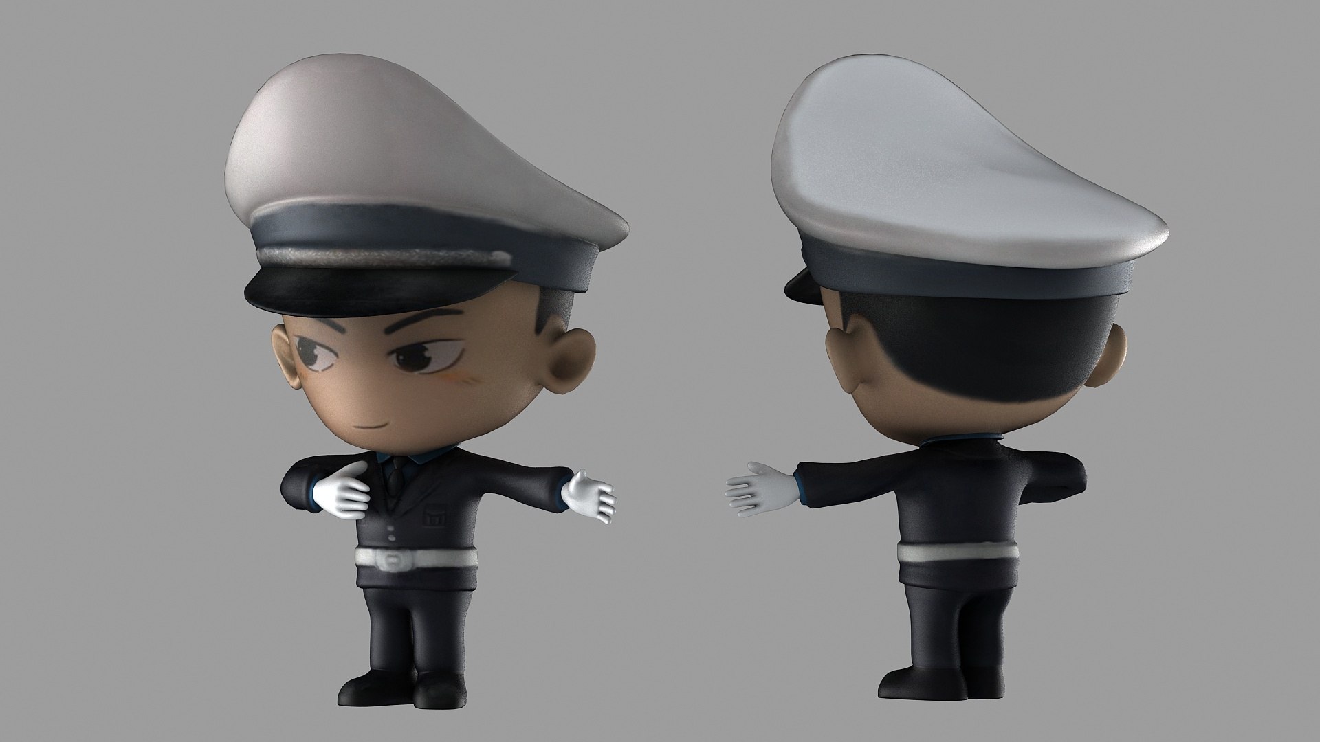 3D Cop Polic Female Female Police Character Police Game Toys Model ...