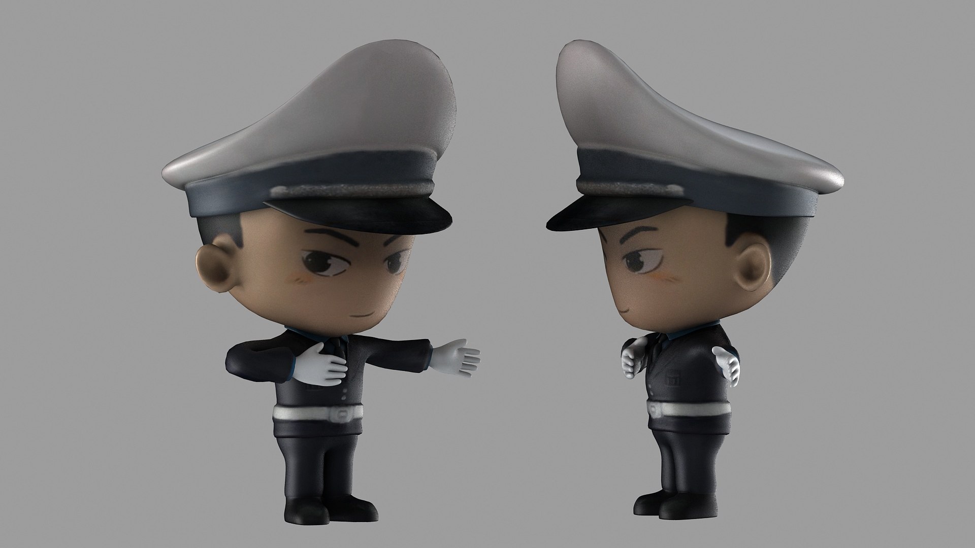 3D Cop Polic Female Female Police Character Police Game Toys Model ...