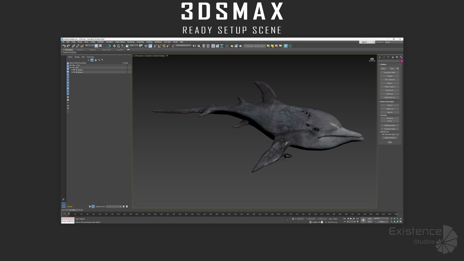 Dolphin And Remora - Realistic 3D Model - Animated Marine Monster - 62 3D Model - TurboSquid 2380857