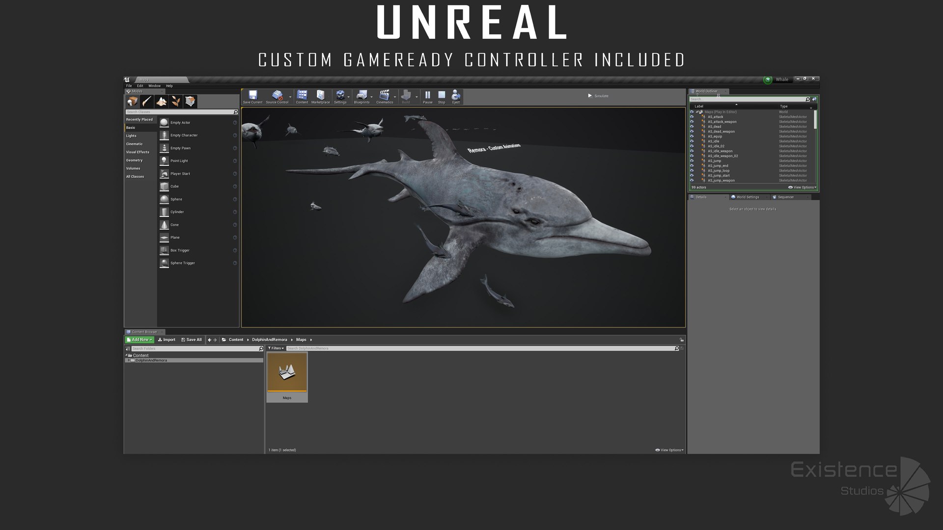 Dolphin And Remora - Realistic 3D Model - Animated Marine Monster - 62 3D Model - TurboSquid 2380857