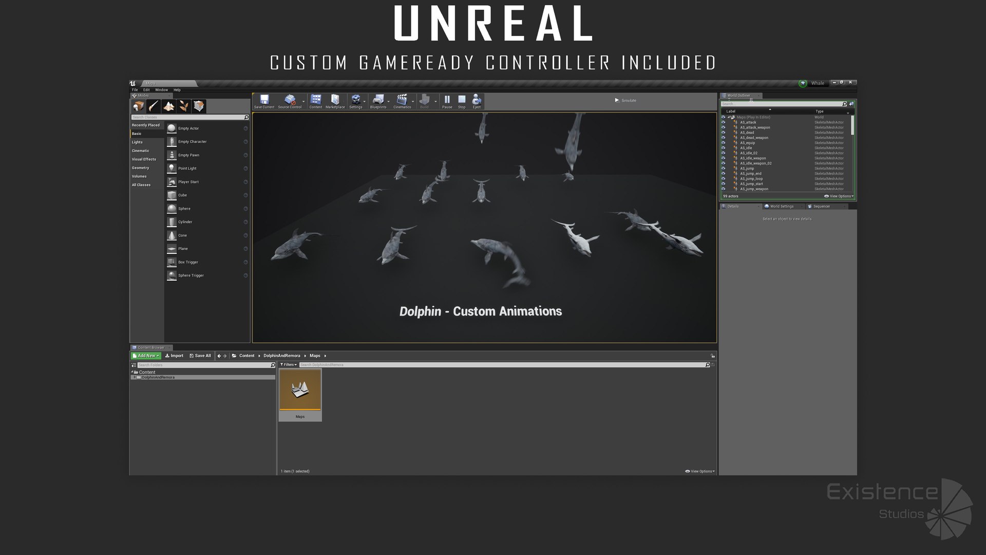 Dolphin And Remora - Realistic 3D Model - Animated Marine Monster - 62 ...