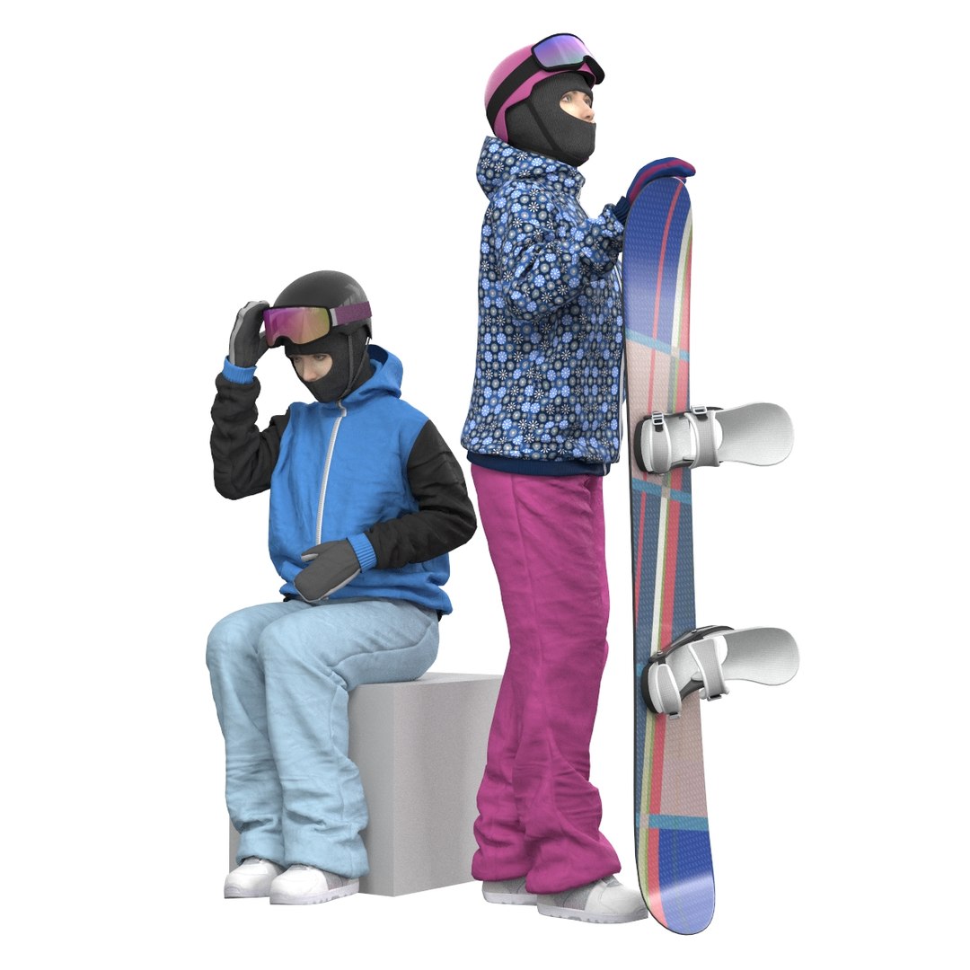 3D Model Snowboard Girls - TurboSquid 1530474