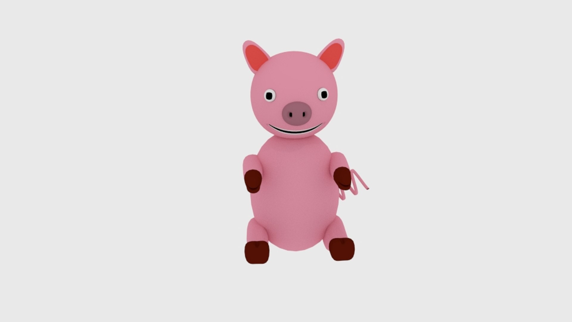 Cartoon pig sit 3D model - TurboSquid 1307912