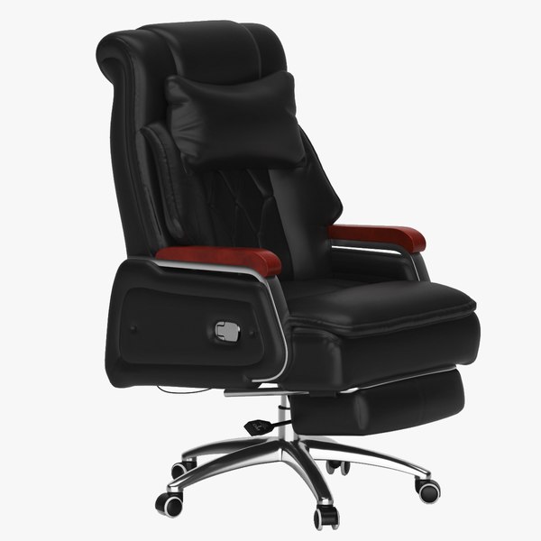 modelo 3d Silla de oficina con masajes, reposapiés, reposabrazos ...