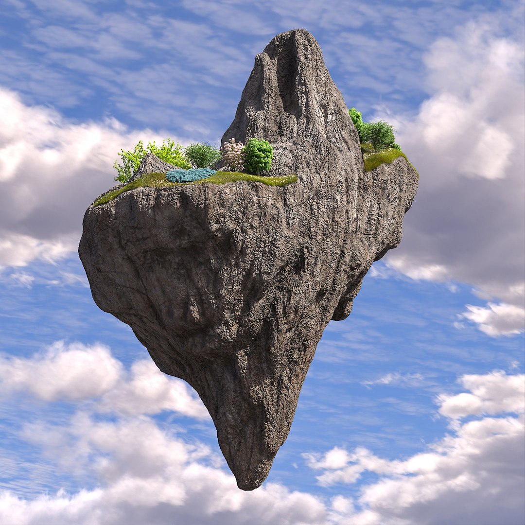 Floating Forest Cliff Model - TurboSquid 2458665